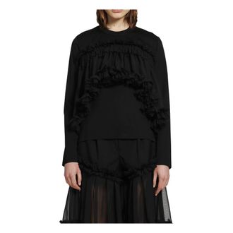 Comme Des Gar&ccedil;ons T&uuml;ll-Langarmshirt - - Tops - Damen - Schwarzk - S