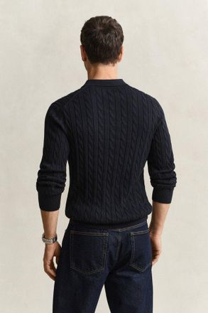 GANT Polokragenpullover COTTON CABLE POLO Regular fit mit Polokragen