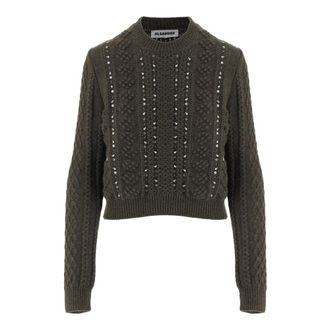 Jil Sander Rundhals-Strickware - - Knitwear - Damen - Gr&uuml;n - S