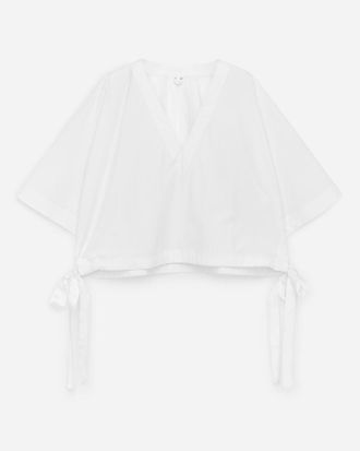 Arket Baumwolloberteil Mit Kordelzug -Wei&szlig;