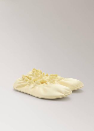 Mango Ballerines satin&eacute;es caoutchouc jaune pastel - Femme - 36 - MANGO