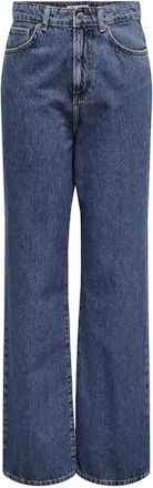 Only Onlsilje Ex Hw STR Wide Dot729 DNM Noos Jeans, Denim Bleu médium, 27W / 30L Femmes