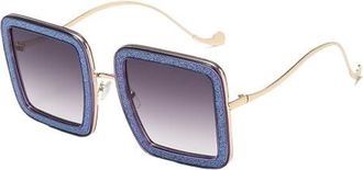 Generic Lunettes De Soleil Tendance &Agrave; Monture Carr&eacute;e En M&eacute;tal, Grand Format, For Hommes Et Femmes, Id&eacute;ales For Les Photos En Ext&eacute;rieur Lors De F&ecirc;tes.(Purple)