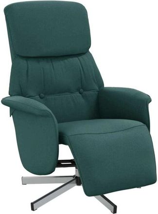 vidaXL Fauteuil inclinable avec repose-pieds vert foncé tissu Vidaxl