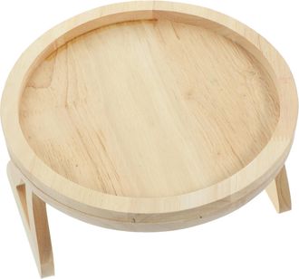 Cabilock Sofa Armlehnentablett Holz Klappbar Rund Tragbar Multifunktion Couch Tablett Mit Erhöhtem Rand Für Snacks Getränke Wohnzimmer