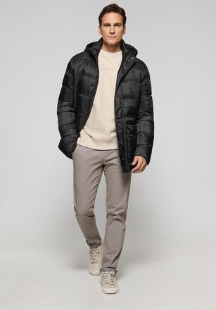 Polo Club Mantel Greenwich schwarz mit Taschen und fester Kapuze mit Polo Club Details