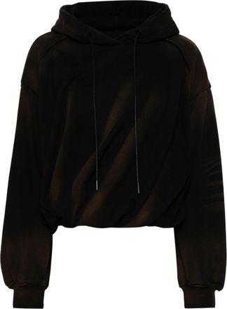 Juun.J Hoodie mit geraffter Taille - Schwarz