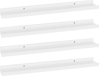 Generic vidaXL 4X Wandregal B&uuml;cherregal Wandboard Schweberegal H&auml;ngeregal Dekoregal Freischwebend Regal B&uuml;roregal Wandablage Wei&szlig; 60x9x3cm