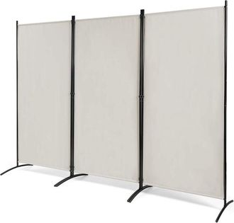Costway Costway - Paravent sur Pied 3 Panneaux Pliable,Brise Vue,Cloison de S&eacute;paration Pi&egrave;ce Prot&eacute;ger Priv&eacute;e, 260 x 183 cm Blanc