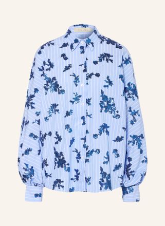 Lilienfels Lilienfels Oversized-Hemdbluse Mit Pailletten blau