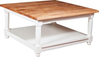 Biscottini International Houchtisch holz massiv 90x90x45 cm Made in Italy | Couchtisch landhaus | Holztisch wohnzimmer | Couchtisch vintage | Couchtisch rustikal