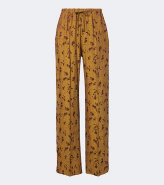 Dries Van Noten Pantalon ample &agrave; fleurs