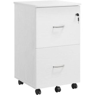 Vasagle Vasagle - Caisson de Bureau Mobile, avec Serrure, 2 Tiroirs, Syst&egrave;me de Blocage des roulettes, Rails de Suspension R&eacute;glables, Noir par songmics