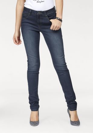 Arizona Slim-fit-Jeans ARIZONA Curve-Collection, Damen, Gr. 36, N-Gr, blau (dunkel blau us), Jeans, Obermaterial: 99% Baumwolle, 1% Elasthan, Basic, schmal la