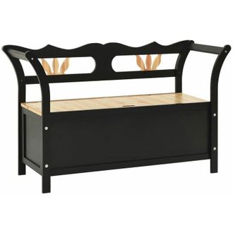vidaXL Vidaxl - Banc Noir 107x45x75,5 cm Bois de sapin solide