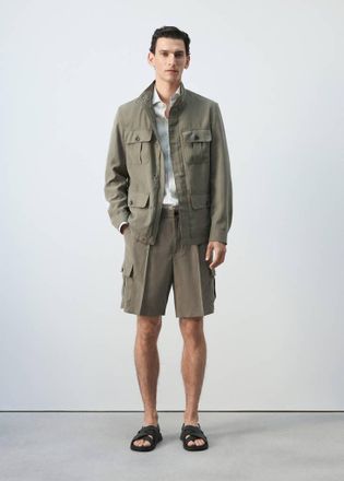 Mango Veste poches modal gris vison - Homme - XXL - MANGO MAN