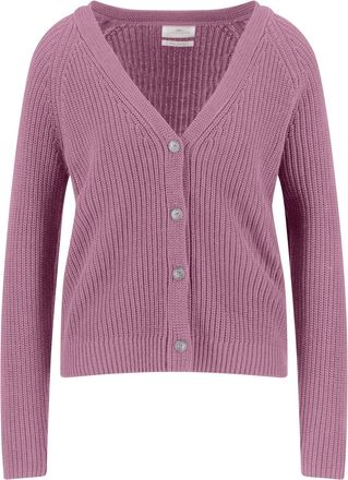 Fynch-Hatton Strickjacke aus Baumwolle mit V-Ausschnitt und Knopfleiste Mauve Rose/XXL