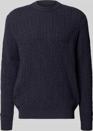 Fynch-Hatton Strickpullover aus Baumwoll-Woll-Mix mit Zopfmuster