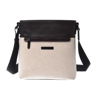 Baldinini Homme, Sacs, Beige, Taille: ONE Size Sac Bandouli&egrave;re en Toile et Cuir