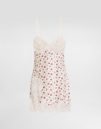 Dolce & Gabbana Small Rose-print Slip Dress - Frau Kleider Multicolor 52