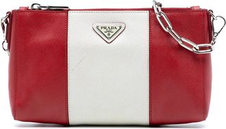 Prada Hobo Bags - Bicolor Saffiano Lux Crossbody - Gr. unisize - in Rot - f&uuml;r Damen