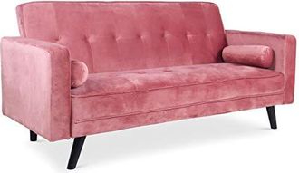 Menzzo Schlafsofa, skandinavisch, Slow, Samt, Rosa
