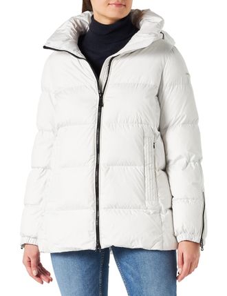 Geox Womens W CAMEI Down Coat, Cloud White, 40