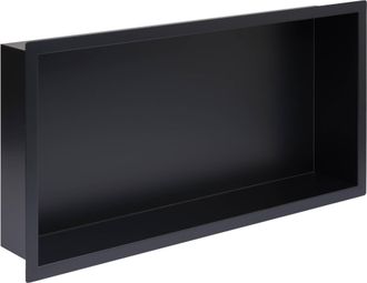 Saqu Shine Einbaunische - Trendiges Matt Schwarz - Mehr Stauraum in der Dusche Aufbewahrungs-L&ouml;sung - 60x10x30 cm - Edelstahl Organizer - Dusche - Bad