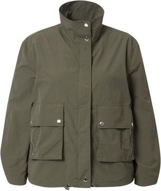 Ulla Popken Sommerjacke Jacke gro&szlig;e Taschen Blouson-Form Saum-Tunnelzug