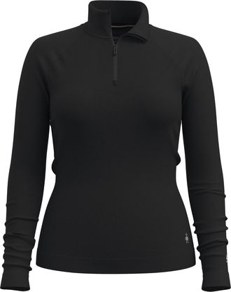 Smartwool SmartWool Damen Womens Classic Thermal Merino Base Layer 1/4 Zip Baselayer-Shirt, Black, S