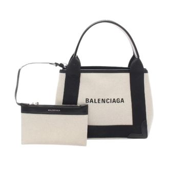 Balenciaga Sac Cabas Cuir Toile Marine Pre-owned - Femme - Pre-owned - Beige - Taille: ONE Size