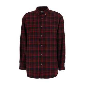 Dunst Checked Flannel BD Shirt - - Shirts - Herren - Rot - S