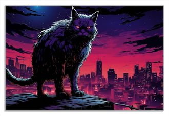 Wallario Frühstücksbrettchen aus Glas, Glasunterlage, Glasbrettchen Hüterin der Nacht, Größe 20 x 30 cm, Sicherheitsglas