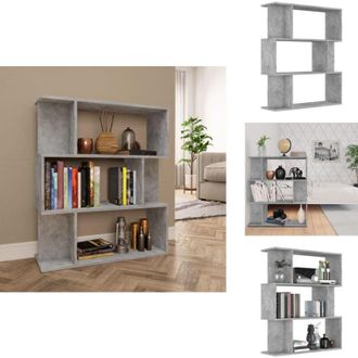 vidaXL Vidaxl - Bibliothèque/Séparateur de pièce Gris béton Bois dingénierie - Bibliothèque Murale - Bibliothèque Moderne - Étagère Salle à Manger