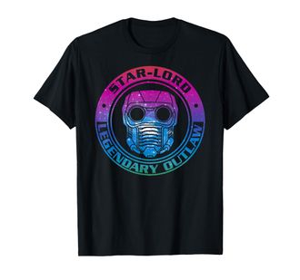 MARVEL Guardians Of Galaxy Star-Lord Rainbow Outlaw T-Shirt T-Shirt