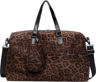 Generic Sac imprim&eacute; l&eacute;opard, Sacs de voyage pour femmes, sac &agrave; bandouli&egrave;re ajustable pour Yoga, Weekend, Gym, voyage, shopping et les voyages daffaires(Coffee