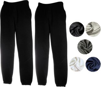Fruit Of The Loom Herren 2er Jogginghose Set Classic Elastic Leg Jog Pants M L XL XXL 3XL Verschiedene Farbsets & HLKauf-Block (2X Schwarz & 1x HLKauf-Block, 3XL)