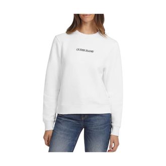 Guess Femme, Sweatshirts et sweats à capuche, Blanc, Taille: 38 FR SweaT-shirt col rond femme