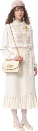 Valentino Garavani Femme, Blouses et Chemises, Blanc, Taille: 36 FR Georgette Blouse