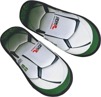 Generic Pantoufles En Feutre Ballon De Football Blanc R&eacute;utilisables Fourrure Pantoufles Portative Chausson Hotel Pour Voyage Invit&eacute; Spa M