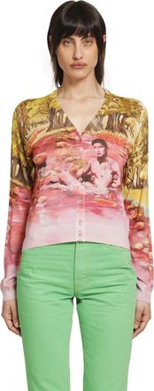 Versace Printed Silk Knit cardigan