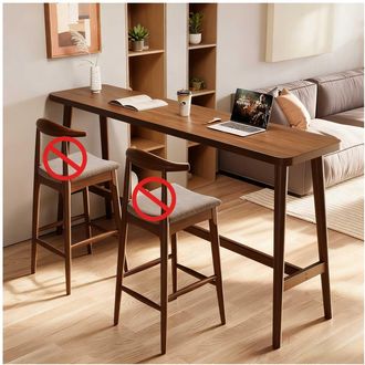 Generic Langer Bartisch, K&uuml;chentisch in Thekenh&ouml;he im Landhausstil mit Stabilem Gestell, 5 cm Dicke Tischplatte, Bartisch aus Holz in Thekenh&ouml;he f&uuml;r Esszimmer