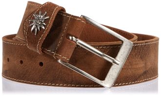 MGM Unisex Trachtengürtel mit Edelweiß Gürtel, Nougat, 100