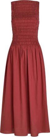Faithfull The Brand robe Margot &agrave; fronces - Rouge