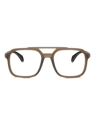 Moncler Eckige Sonnenbrille mit Doppelsteg - Braun