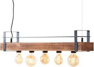 Brilliant home24 Pendelleuchte Bankwood 80 x 107 x 16cm Braun 5 Material: Metall, Holz teilmassiv Metallart: Eisen Oberfläche Holz: Geölt Oberfläche Metall