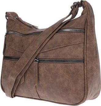 Christian Wippermann Sac À Main Femme - Grand Sac À Bandoulière 30x26x10 cm, 155 cm Bandoulière - PU - 3 Compartiments Zippés Avant, 2 Compartiments Principaux, Poche Arri