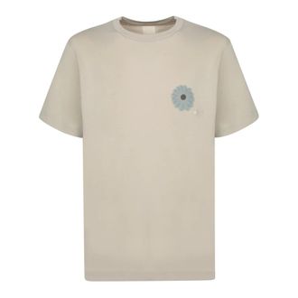 Emporio Armani Homme, Tops, Beige, Taille: 2XL T-shirt en Coton &agrave; Imprim&eacute; Floral