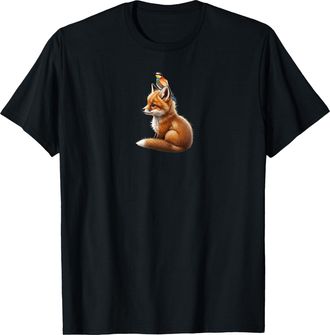 jz.birds Fuchs mit Bienenfresser Vogel Tierfreund Biologe Tier T-Shirt