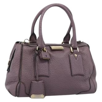 Burberry Sacs &agrave; main en cuir doccasion - Femme - Pre-owned - Violet - Taille: ONE Size